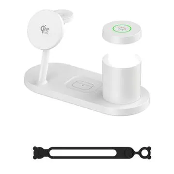 4-IN-1 25W QI2.2 MAGNETIC WIRELESS CHARGING STATION WITH NIGHT LIGHT - WHITE
