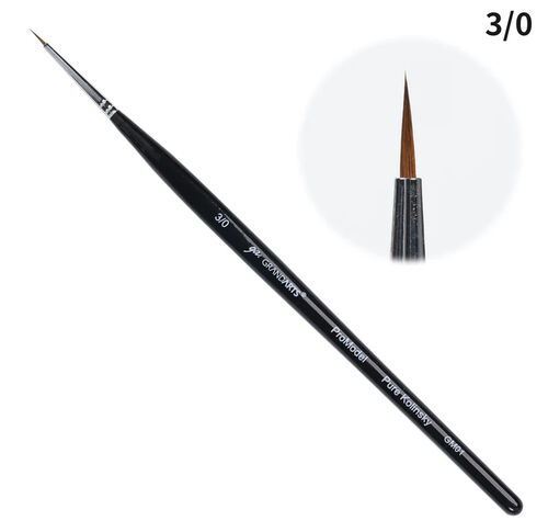NEW! Madworks GM-0130 Madworks x Grandarts ProModel Pure Kolinsky Paint Brush - Pointed #3/0