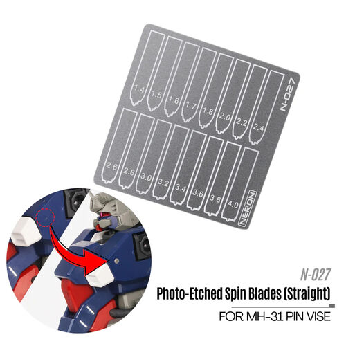 NEW! Madworks N-027 Photo-Etched Spin Blades (Straight) - for MH-31 Pin Vise