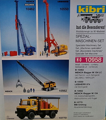 NEW! Kibri 10958 Set of Specialised Machines kafary x 2 pcs
