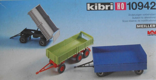 NEW! Kibri 10942 Set of 3 Trailers - 3-axle and 2-axle self-unLoading