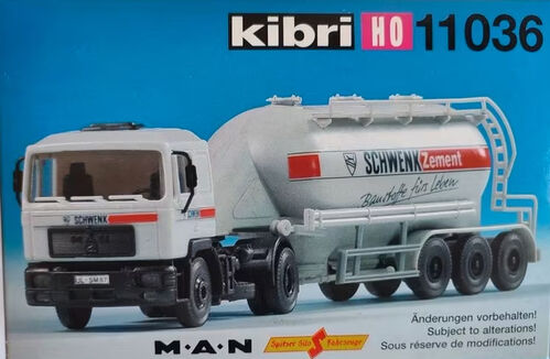 NEW! Kibri 11036 MAN 2-axle with 3-axle Semi-Trailer with Cement Tank