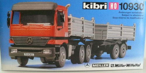 NEW! Kibri 10930 Mercedes Benz 3 axles Tipper with Trailer 2 axles Tipper