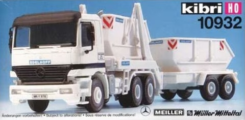 NEW! Kibri 10932 Mercedes Benz 3 axles Self-Loading with Waste Container and Pr