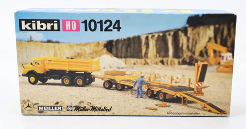 NEW! Kibri 10124 Mercedes-Benz 3-axle Tipper with 4-axle Trailer for Transport