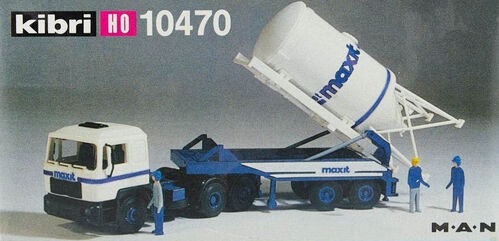 NEW! Kibri 10470 MAN 3-axle with 2-axle Self-UnLoading Semi-Trailer with Silo