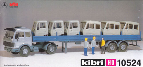 NEW! Kibri 10524 Mercedes Benz 2-axle with 2-axle Semi-Trailer with Cargo Box