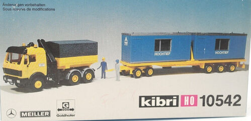 NEW! Kibri 10542 Mercedes Benz 3-axle with Self-Loading Crane, Box