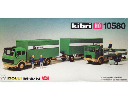 NEW! Kibri 10580 MAN 2-axle Container with 2-axle Container Trailer and 2-axle