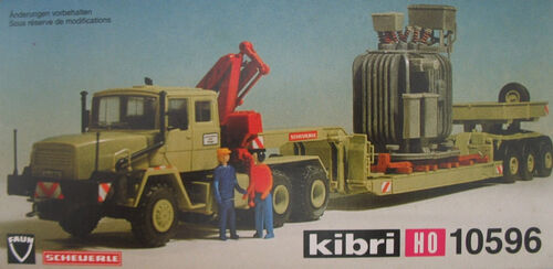NEW! Kibri 10596 Faun Scheuerle 3-axle with Low-Floor Semi-Trailer with Load