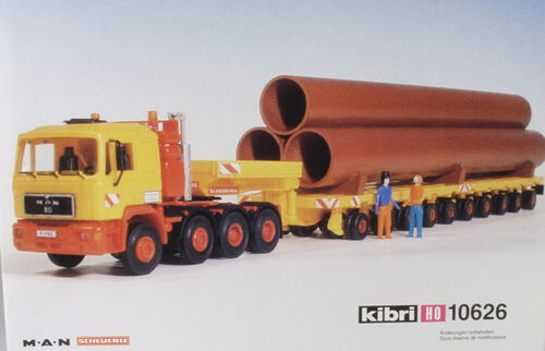 NEW! Kibri 10626 MAN 4-axle with 10-axle Modular Semi-Trailer with Pipe Load