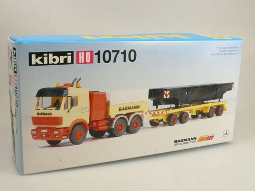NEW! Kibri 10710 Mercedes Benz 3 -axle with 4 -axle Modular Trailer with Load