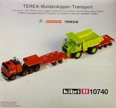 NEW! Kibri 10740 Mercedes Benz 4-axle with 5-axle Low-floor Semi-Trailer with load