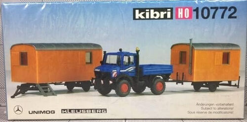 NEW! Kibri 10772 Mercedes Benz Unimog Tractor with Two Barracks