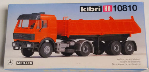 NEW! Kibri 10810 Mercedes Benz 2-axle with 2-axle Trailer MEILLER Tipper