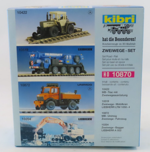 NEW! Kibri 10870 Set of Rail-Road Vehicles: Tractor, Unimog