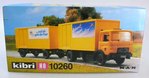 NEW! Kibri 10260 MAN 2-axle Container with 2-axle Container Trailer