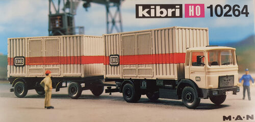 NEW! Kibri 10264 MAN 2-axle Container with 2-axle Container Trailer DB
