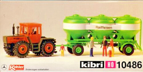 NEW! Kibri 10486 Traktor Mercedes-Benz Kohler z przyczepą 2/oś typu silos - trzy pojemniki