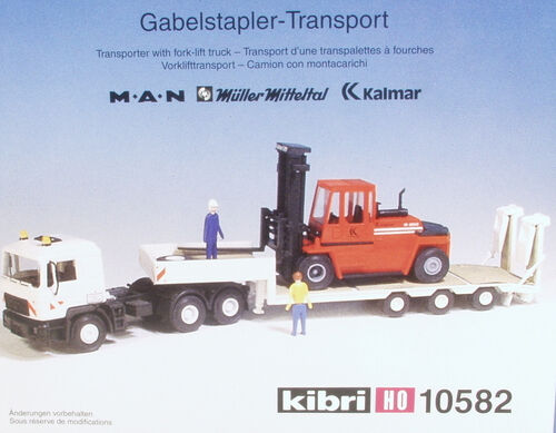 NEW! Kibri 10582 MAN 3/oś z naczepą 3/oś do transportu pojazdów z układarką Kalmar