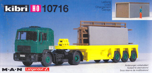 NEW! Kibri 10716 MAN 3/oś z naczepą niskopodłogową z ładunkiem
