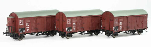 NEW! Exact-Train EX20110 Set of 3 Covered Freight Wagons Oppeln FR-zone, BRIT-US-zone, USSR-US-zone, DR, Ep. IIIa