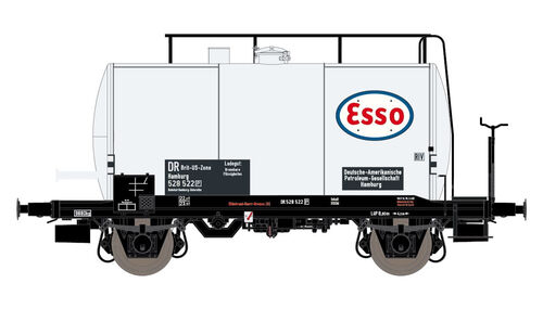 NEW! Exact-Train EX20614 Wagon cysterna 30m3 Uerdinger, Brit-US Zone 528 522 Esso Hamburg, DR, Ep. IIIa