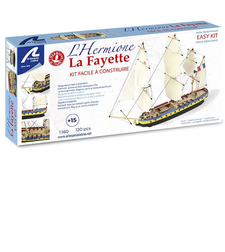 Artesania Latina 17000 L'Hermione La Fayette Easy Kit (Wooden Model Ship With Paints)