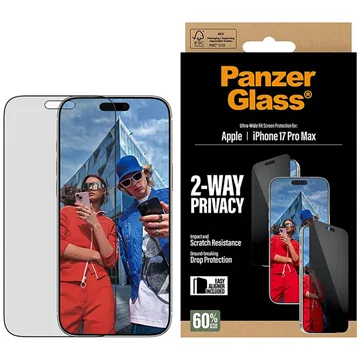 IPHONE 17 PRO MAX PANZERGLASS ULTRA-WIDE FIT EASYALIGNER 2-WAY PRIVACY SCREEN PROTECTOR - 9H - BLACK EDGE