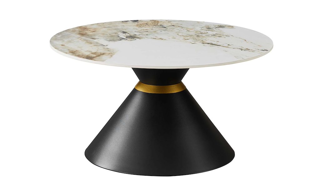 Olsen klub sto D80x41 cm bela keramika/crno