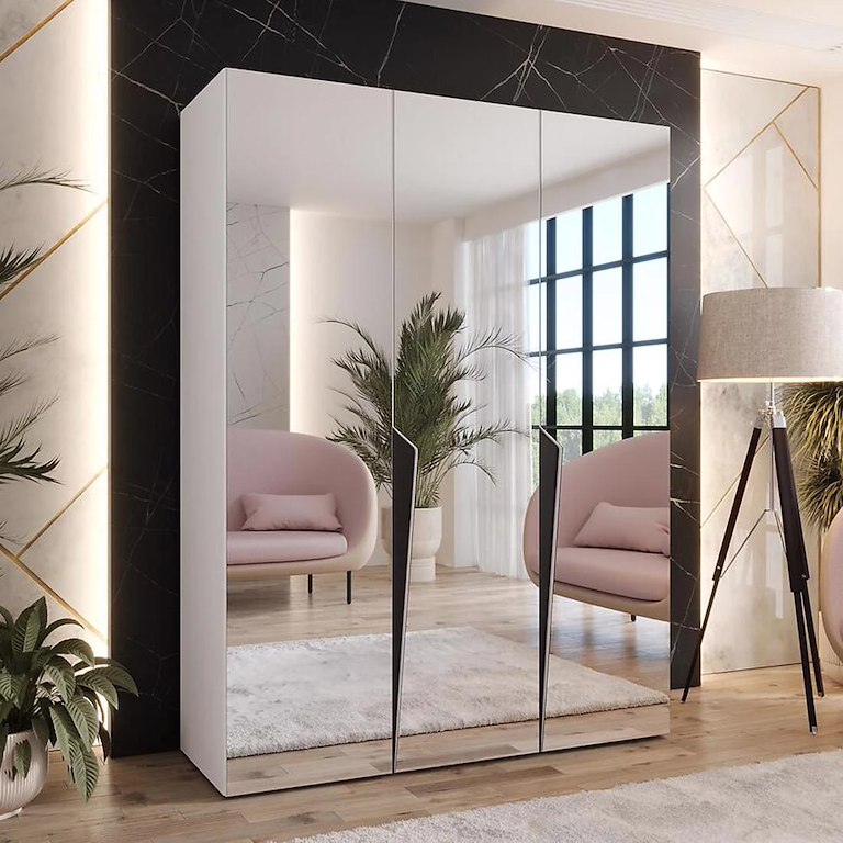 Piano ormar 150x50x202 cm bela/crna