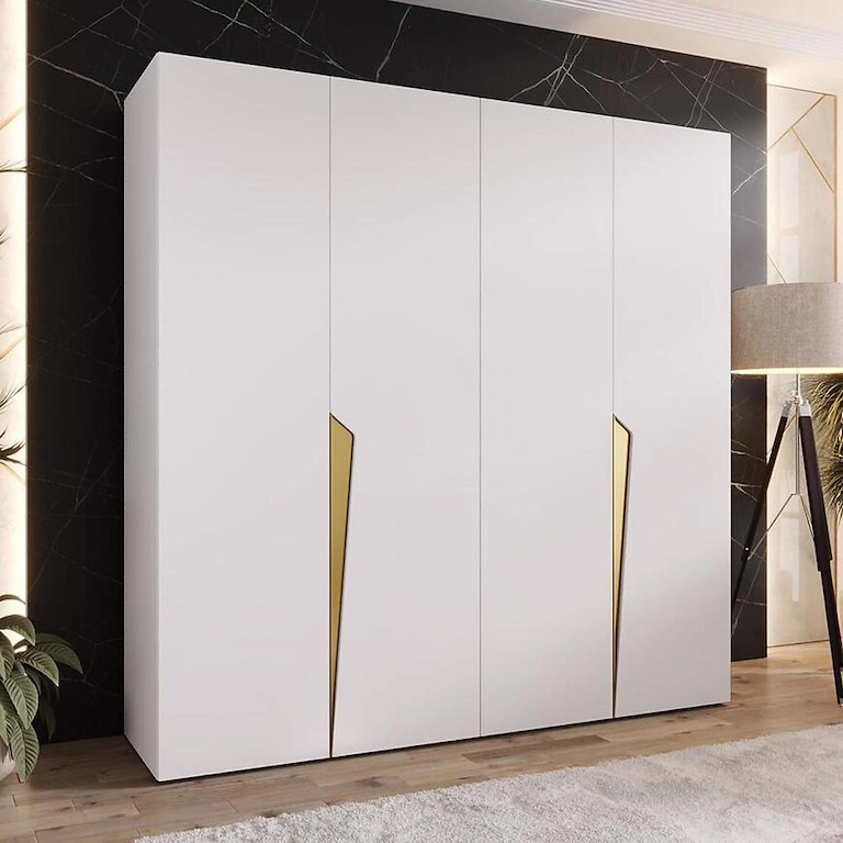 Piano ormar 200x50x202 cm bela/zlatna