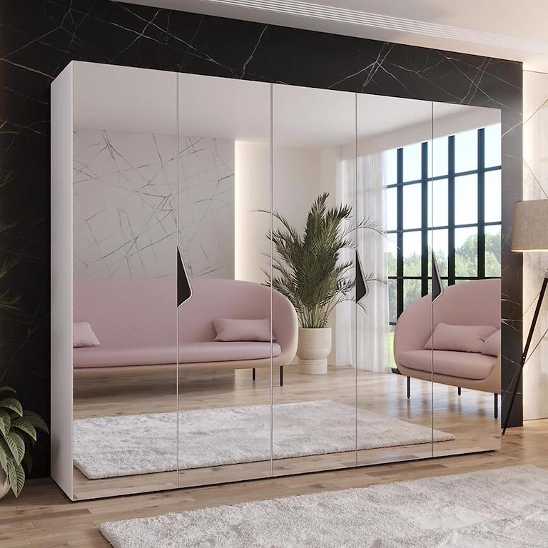 Sandi ormar 250x50x202 cm bela/crna