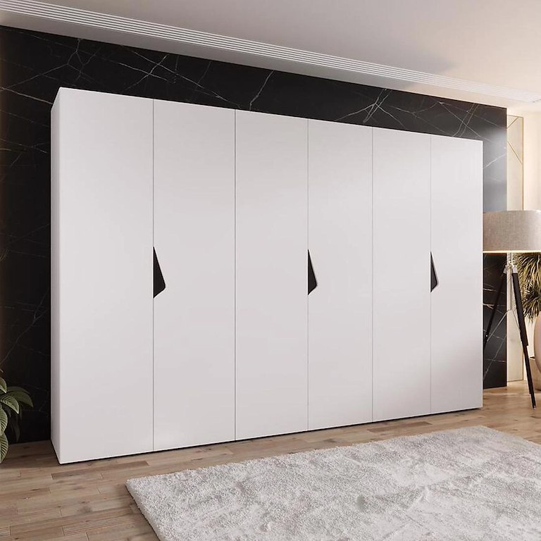 Sandi ormar 300x50x202 cm bela/crna