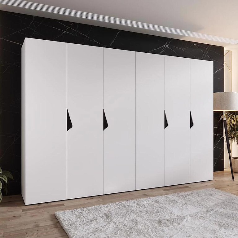 Sandi ormar 300x50x202 cm bela/crna