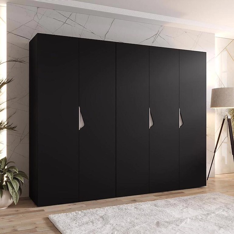 Sandi ormar 250x50x202 cm crna/kašmir