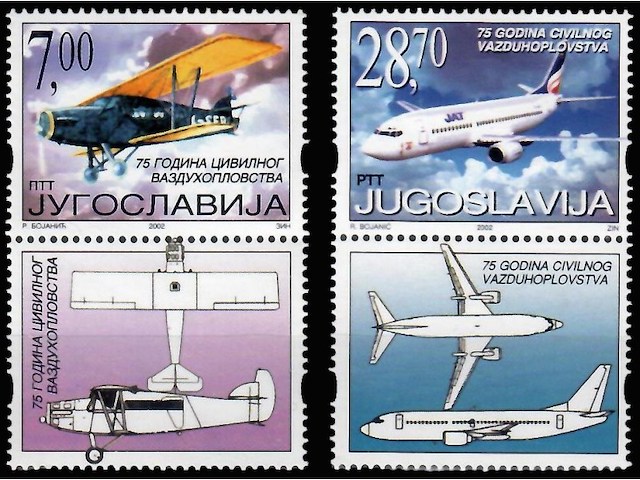 75 G. CIVILNOG VAZDUHOPLOVSTVA 2002 VINJETA DOLE