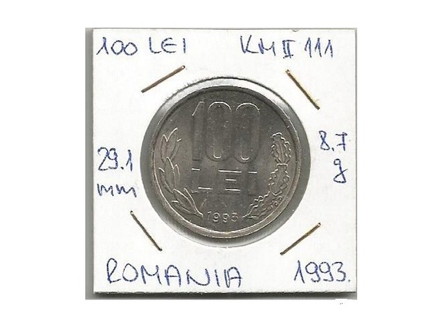 b2 Romania 100 lei 1993. KM#111