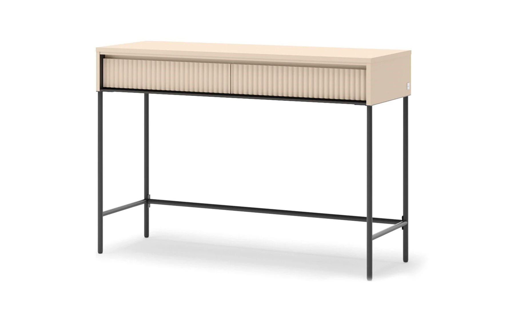 Trend toaletni sto 2 fioke sa LED rasvetom 112x39x78 cm bež/crna