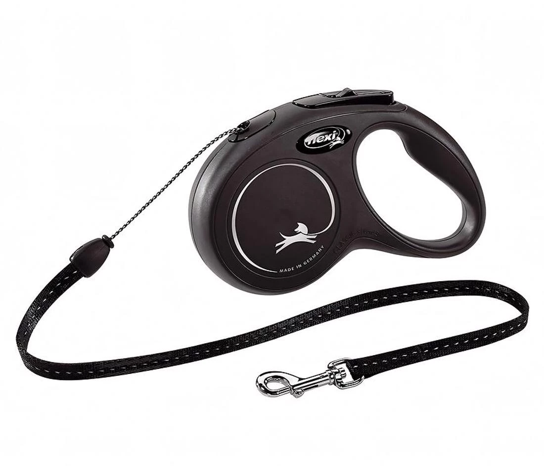 Povodac za pse New Classic S 5m crni