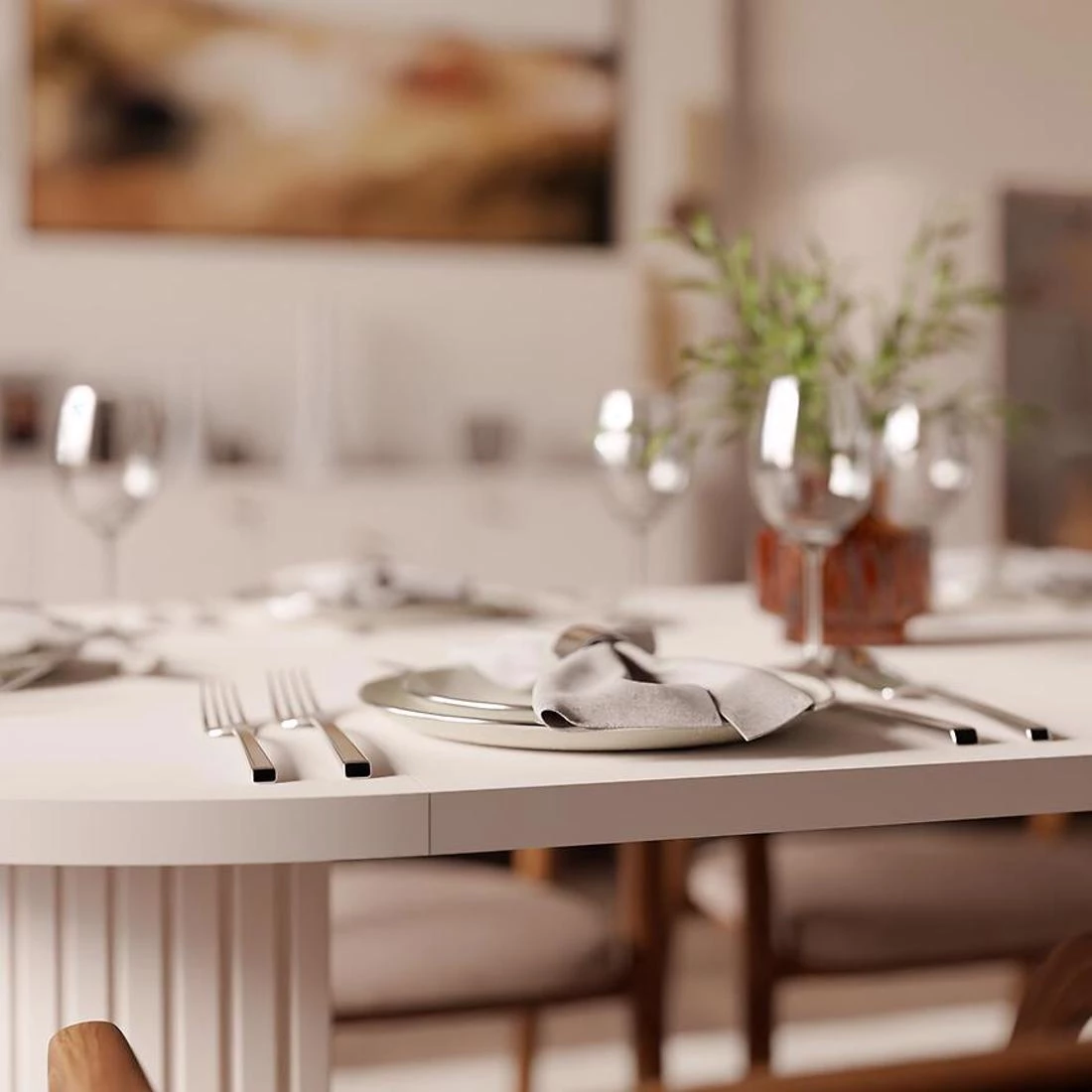 Stol Ovalio bež