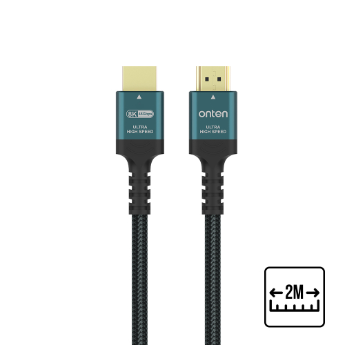 KABAL PLETENI HDMI 8K 60HZ SA HDMI 2.1 8K 60HZ 48GBPS ALUMINIJUM 2M (OTN-HD183) ONTEN