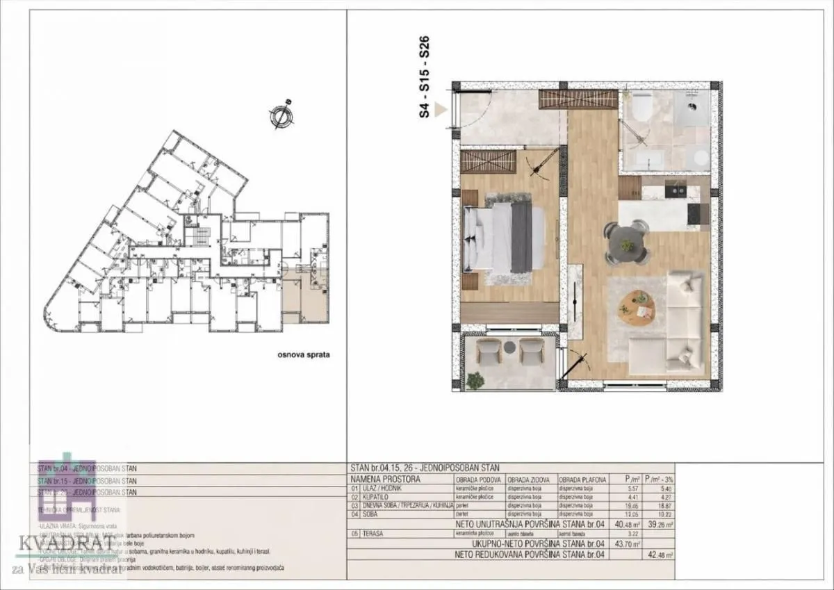 Prodaja, jednosoban stan, 42m², Obrenovac, Beograd