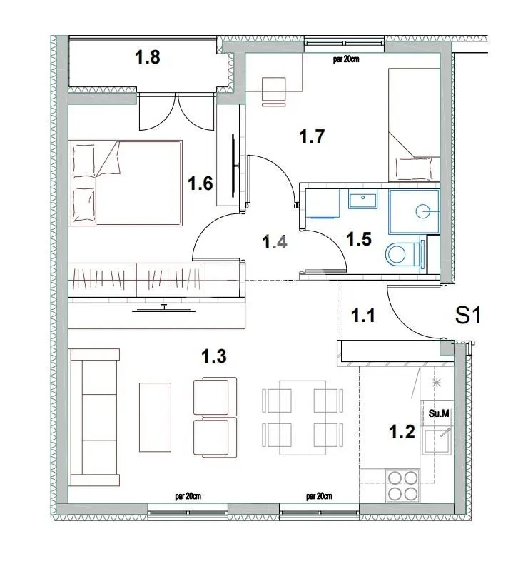 Prodaja, dvosoban stan, 48m², Borča 1, Borča Sve Podlokacije