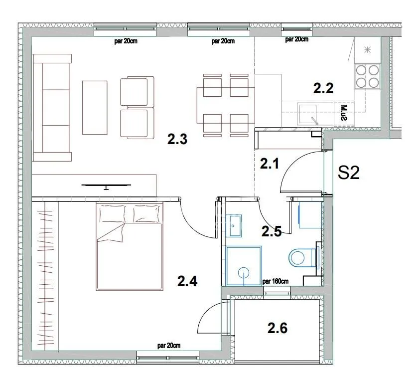 Prodaja, jednosoban stan, 46m², Borča 1, Borča Sve Podlokacije