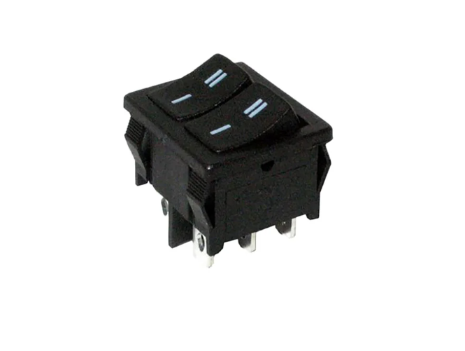 PREKIDAC DUPLI 0-1 UGRADNI 21X22MM 2-POLS CRNI III KONTAKTA PREKID-5485