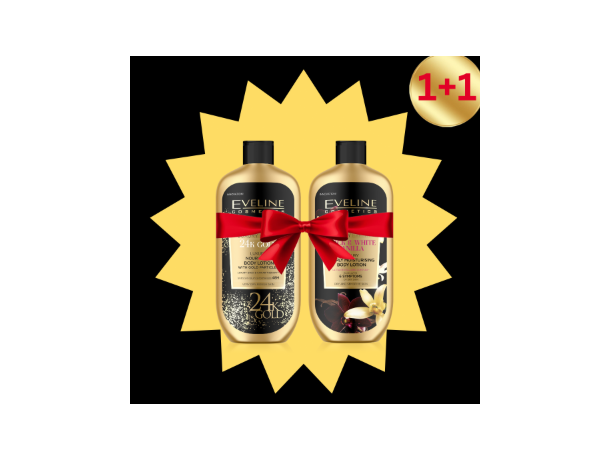 Eveline LUXURY 24K GOLD BODY MILK 350ml + VANILLA BODY MILK 350ml