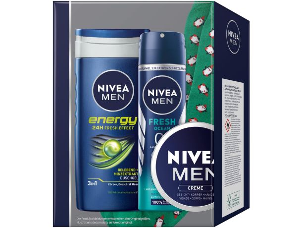 NIVEA SET MEN'S STUFF (DEO FRESH OCEAN+SG ENERGY+CREME+SOCKS)