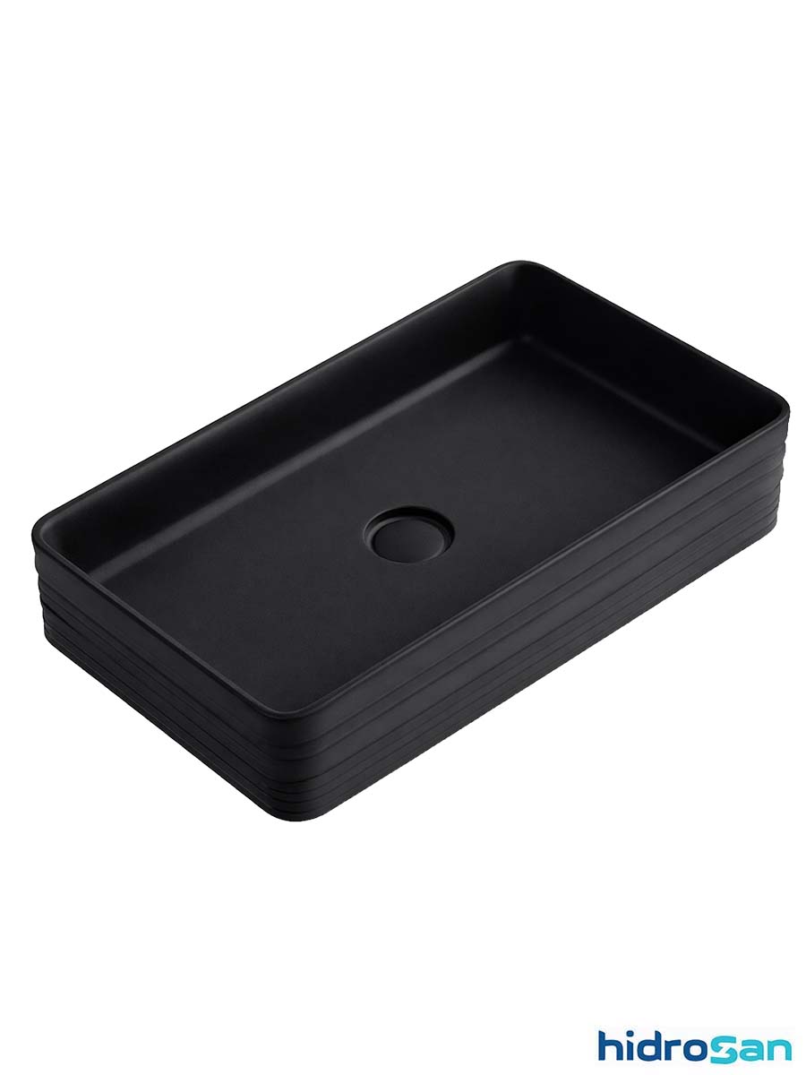 Lavabo nadgradni 13-264 crna mat Hidrosan 66x38cm