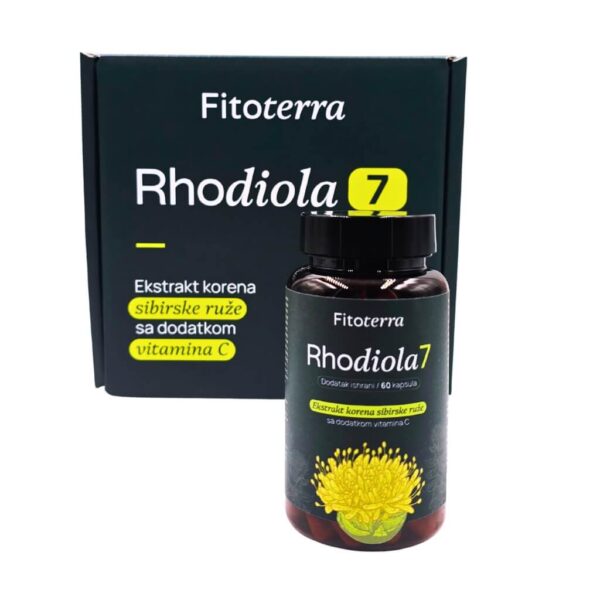 Rhodiola 7 – Rhodiola Rosea (sibirska ruža) + vitamin C za energiju i fokus (60 kapsula)